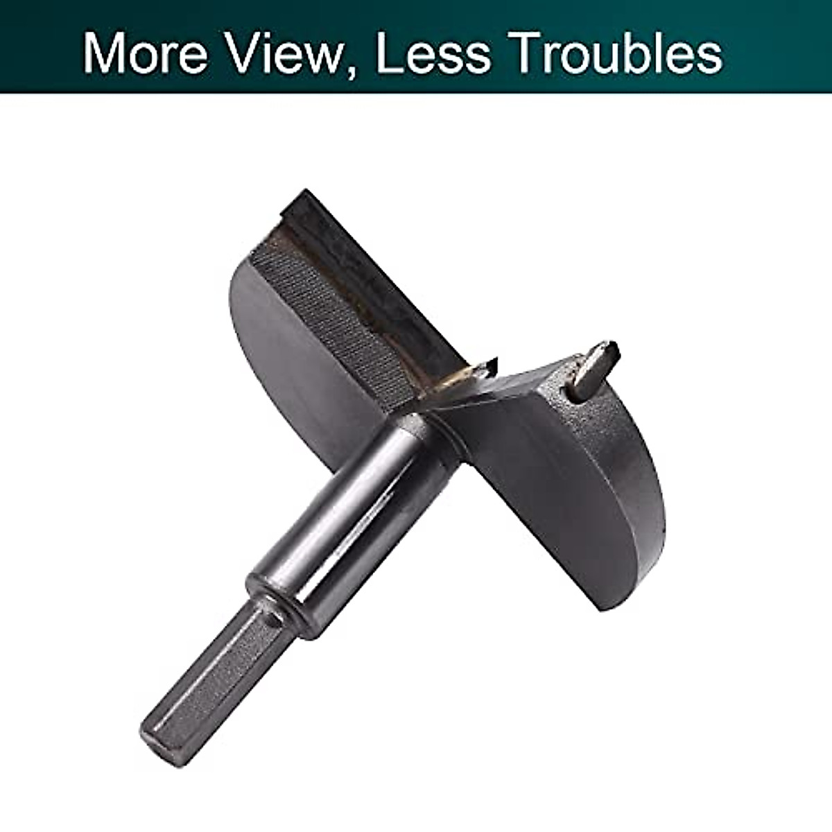 Hegebeck Forstner Drill Bit, 3.3" Wood Drilling Hole Saw Drill Bit, Carbide Tipped Drilling Cutter with 2/5inch Hex Handle, for Wood Plastic Plywood