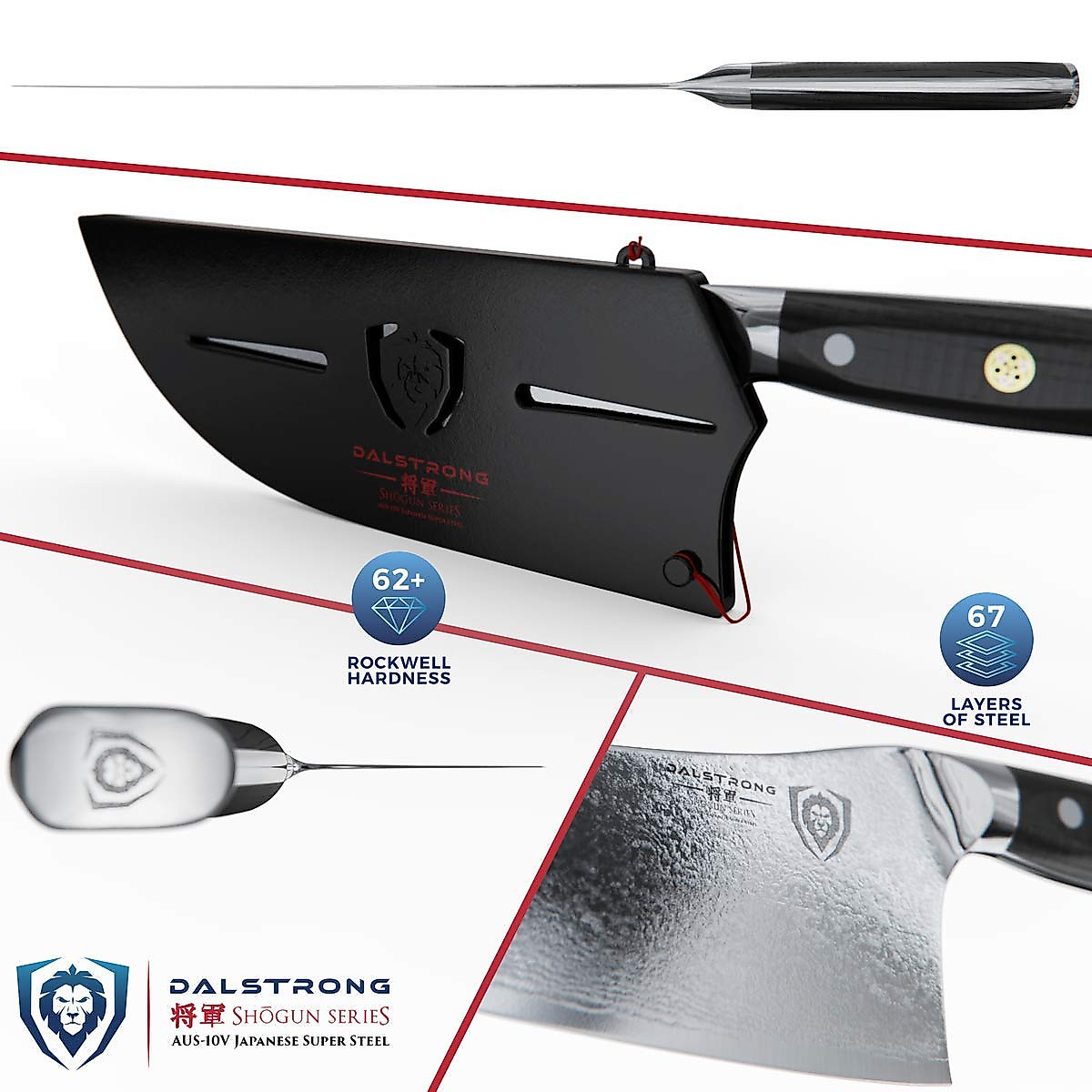 The Shogun Series 9" 'Raptor' Meat Cleaver Bundled with The Dalstrong Premium Whetstone Kit