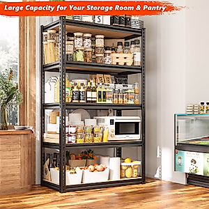 REIBII 72" Garage Shelving Heavy Duty Storage Shelves 2000LBS Garage Shelves 5 Tier Metal Storage Shelving Unit Adjustable Garage Storage Shelves for Craft Warehouse Pantry Basement 72''*35.5''*11.8''