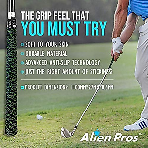 ALIEN PROS Golf Grip Wrapping Tapes (3-Pack) - Innovative Golf Club Grip Solution - Enjoy a Fresh New Grip Feel in Less Than 1 Minute (3-Pack, Black Cubic)