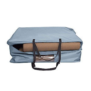 Orqihod Patio Furniture Seat Cushions Storage Bag with View Window, Dustproof Outdoor Cover and Cushion Storage, Lightweight, Grey, 40 x 28 x 18 in, Easy to Carry