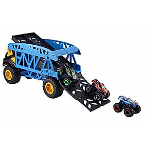 Hot Wheels - Monster Trucks Transport Truck, Includes 3 Cars, Multicolor (Mattel GGB64)