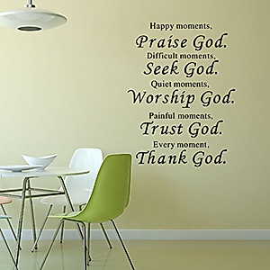 Wall Vinyl Decal Quote Sign Christian Praise God DIY Art Sticker Home Wall Decor