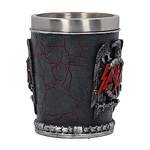 Nemesis Now B4132M8 Slayer Shot Glass 7cm Black, Resin w/Stainless Steel Insert, Grey