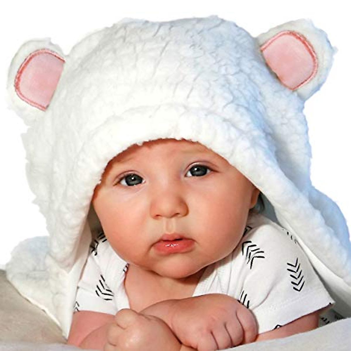 Jam Naturals- Baby Swaddle Blanket, Cute Bear Organic Receiving Swaddling Wrap, Newborn Baby Girl Soft Plush Registry Gift (Pink 0-3)