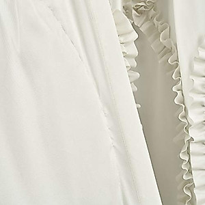 Lush Decor Avon Window Curtain Ivory Panel for Living, Dining Room, Bedroom (Single), 54"W x 84"L, Ivory