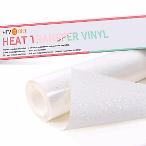 HTVRONT Rainbow White Glitter HTV Vinyl Roll-12" x 6 FT White Glitter Heat Transfer Vinyl Bundle, White Glitter Iron on Vinyl for Cricut & Silhouette Cameo