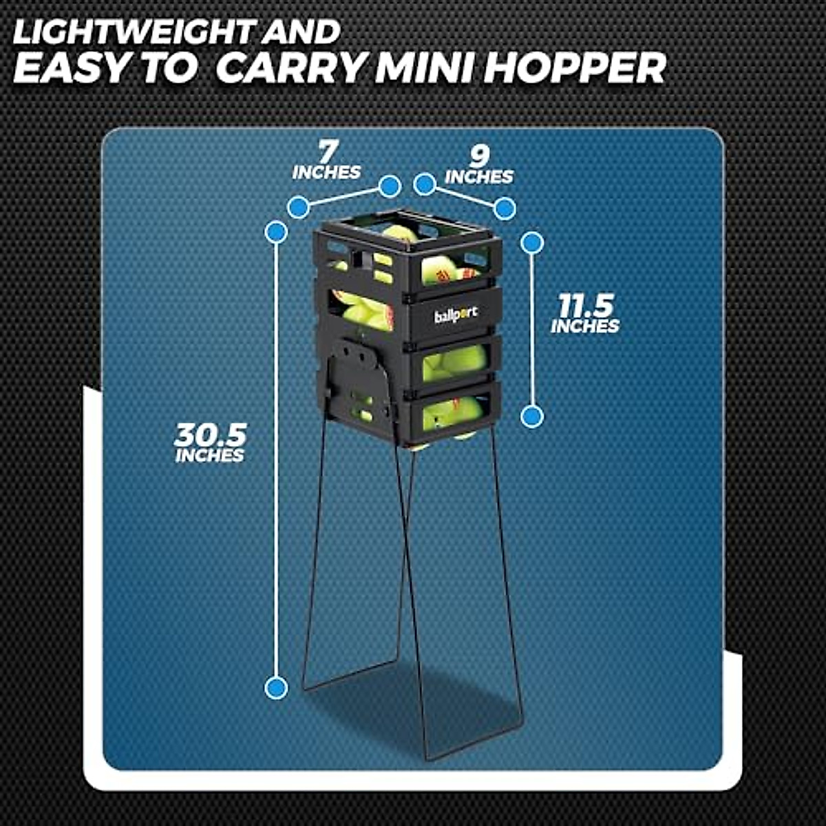 Tourna Pete Sampras Mini Ballport, Holds 36 Balls
