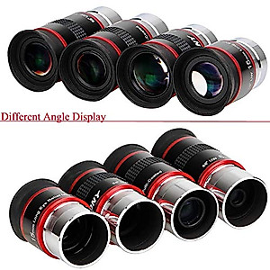 SVBONY Telescope Eyepiece FMC Broadband Green Film Telescope Accessory 1.25 68 Degree Ultra Wide Angle Eyepiece Set for Astronomical Telescope(6mm 9mm 15mm 20mm)