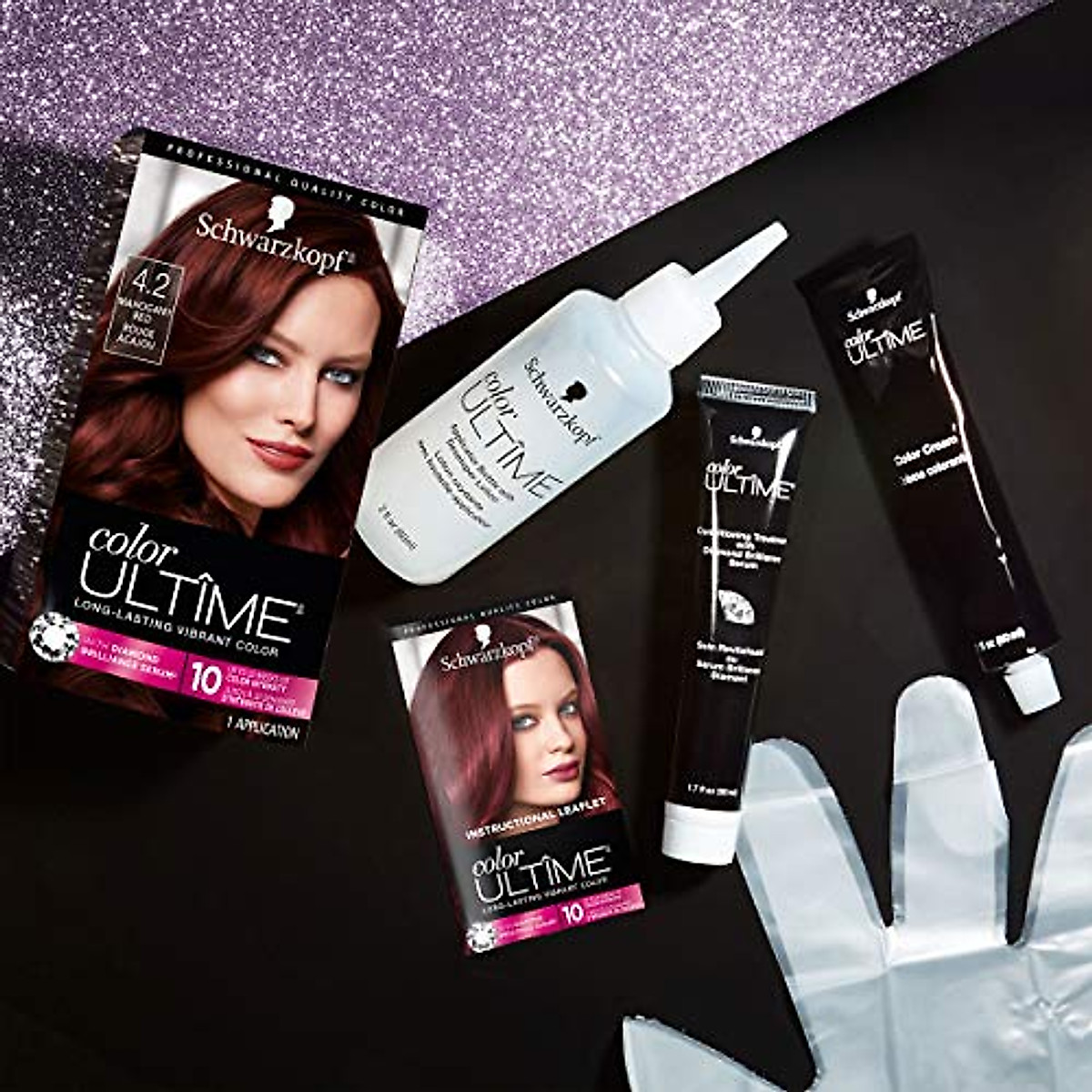 Schwarzkopf Color Ultime Permanent Hair Color Cream, 4.2 Mahogany Red