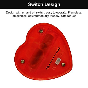 Solar Tea Lights Candles, 6pcs Heart Shaped LED Flameless Candles Rechargeable Electric Fake Candles for Valentine's Day Wedding Christmas Thanksgiving Home Party Decoration (Red Shell Yellow Flash)