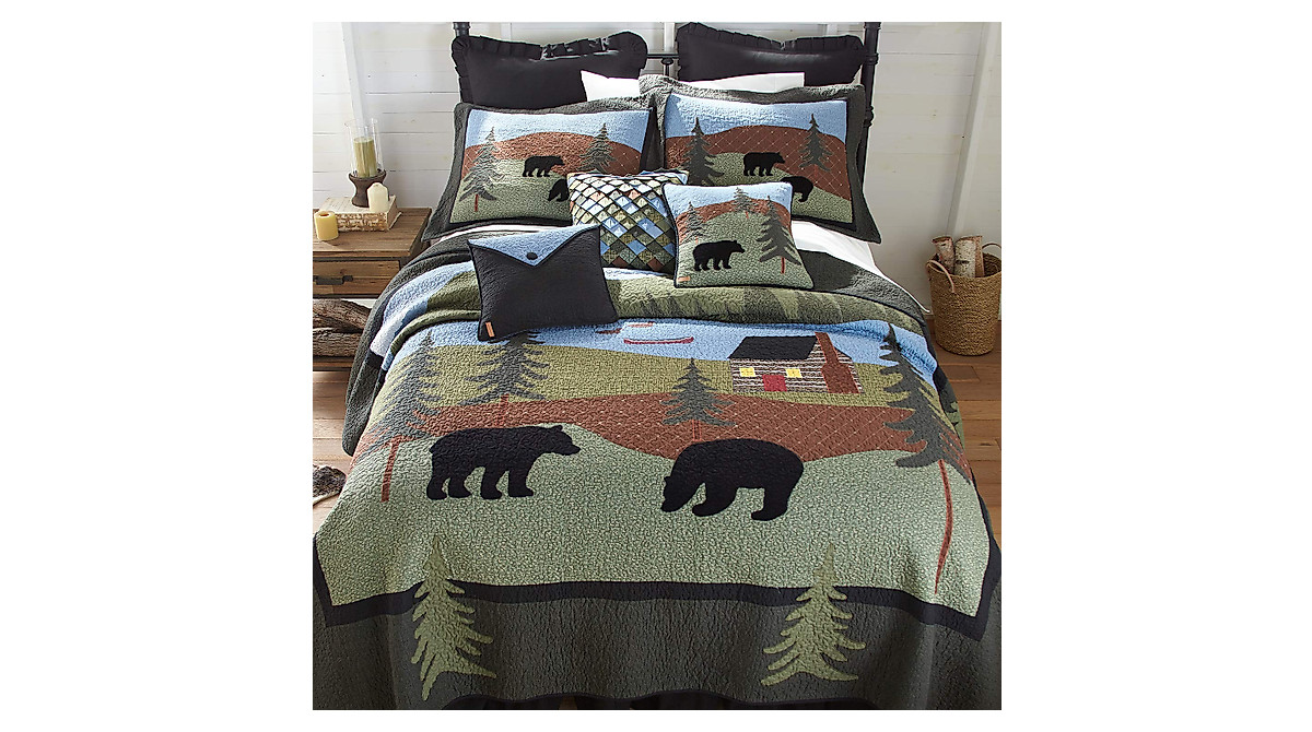Donna Sharp Full/Queen Bedding Set - Rustic Lake Scene Quilt