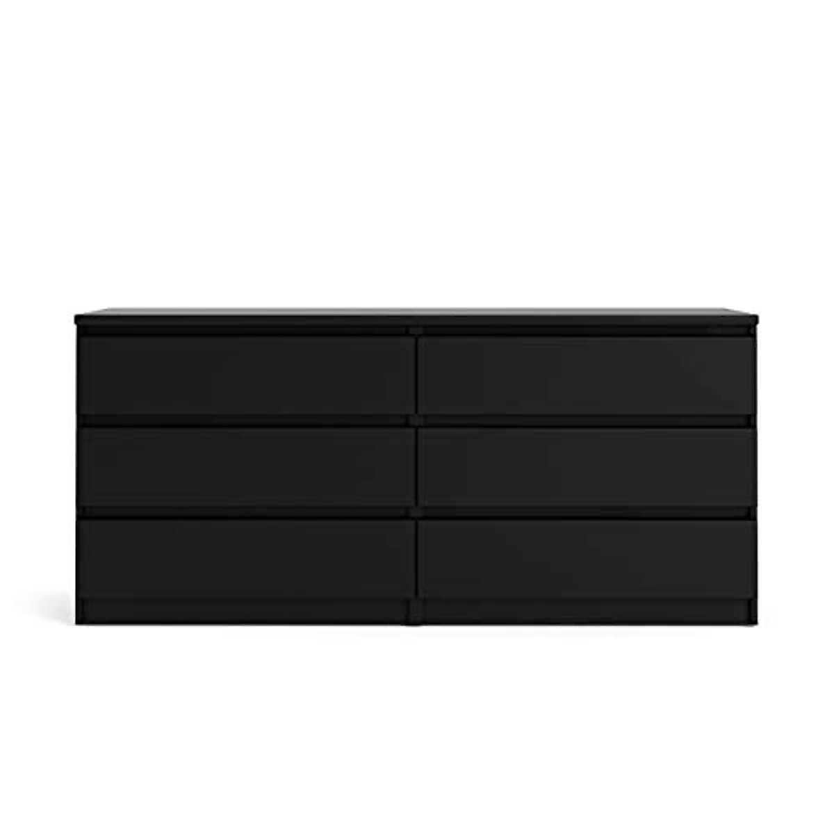 Tvilum 6 Drawer Double Dresser, Black Matte