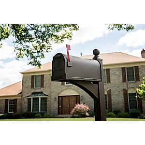 Gibraltar Arlington Large Capacity Galvanized Steel Bronze, Post-Mount Mailbox, AR15T000