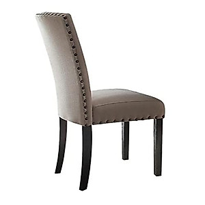 ACME Nolan Side Chair (Set-2) - 72852 - Linen & Salvage Dark Oak