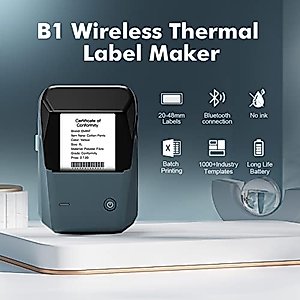 2 Inch Label Printer B1 with Tapes, Bluetooth Thermal Labels Maker Small Business Sticker Printers, Suits for All Purpose Labels Barcode Price Text, Compatible with iOS & Android
