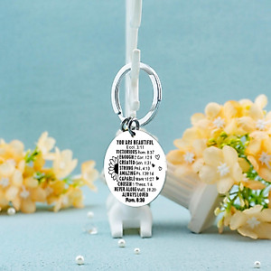 igvean Christian Gifts Keychain for Women Bulk Religious Gifts Bible Verse Gift Inspirational Christian Gifts for Female Friends You Are Inspiration Present Christmas Gifts for Her