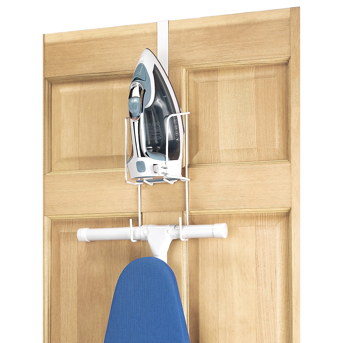 Whitmor Wire Over The Door Ironing Caddy - Iron and Ironing Board Storage Organizer