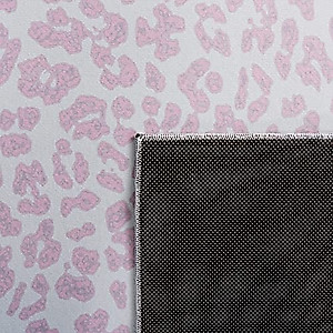 SAFAVIEH Faux Hide Collection Accent Rug - 4' x 6', Ivory & Pink, Leopard Design, Non-Shedding & Easy Care, Machine Washable Ideal for High Traffic Areas in Entryway, Living Room, Bedroom (FAH505B)