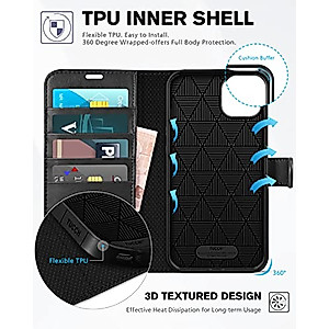 TUCCH Case for iPhone 14 Plus Wallet Case, [RFID Blocking] 4 Card Holder Stand [Shockproof TPU Interior Case] PU Leather Magnetic Protective Flip Cover Compatible with iPhone 14 Plus 6.7" 2022, Black
