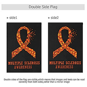 Multiple Sclerosis Awareness Garden Flag 12x18 Inches Vertical Outdoor-Double Sided Small Yard Welcome Flags Support Inspirational Survivor Ribbon Prevention Cancer House Flag Decorations
