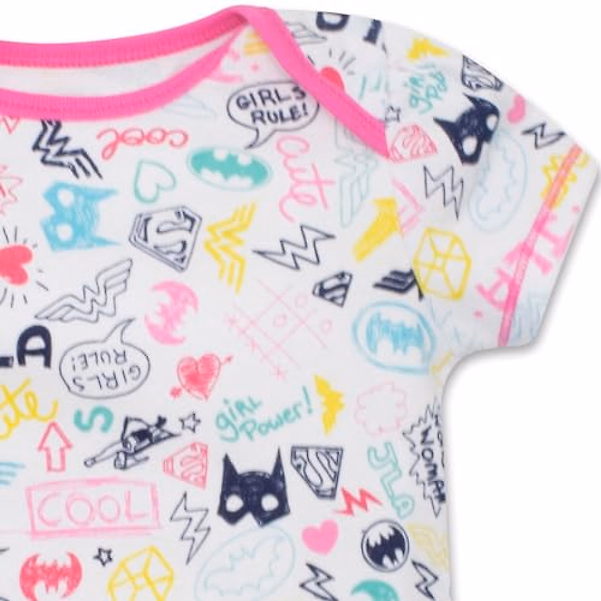 WARNER BROS Justice League Newborn Baby Girls 5 Pack Cosplay Costume Bodysuits Logo Girls 0-3 Months