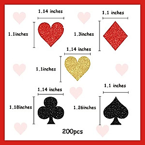 200 Pack Glitter Casino Confetti Decorations, Poker Table Scatter for Las Vegas Game Night Party Supplies