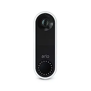 Arlo Essential Wired Video Doorbell - HD Video, 180° View, Night Vision, 2 Way Audio, Direct to Wi-Fi No Hub Needed, Wired, White – AVD1001 RENEWED