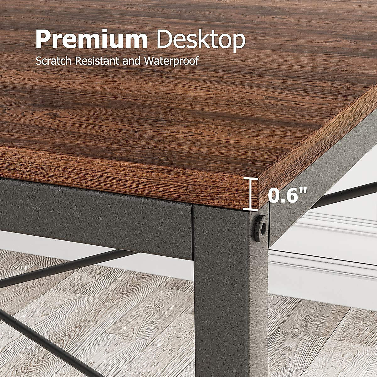 LIFEFAIR Home Office Desk with Shelves 47", Computer Desk Modern Writing Desk with Bookshelf for Home and Office Easy Assemble