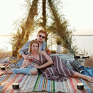 USKICH Mosquito Repellent Candle | Citronella Candle | DEET Free | Made with Plant Based Essential Oils and a Soy/Beeswax Blend for Outdoor, Camping | 30 Hours Burn Time | 6.4 oz | 4 Pack