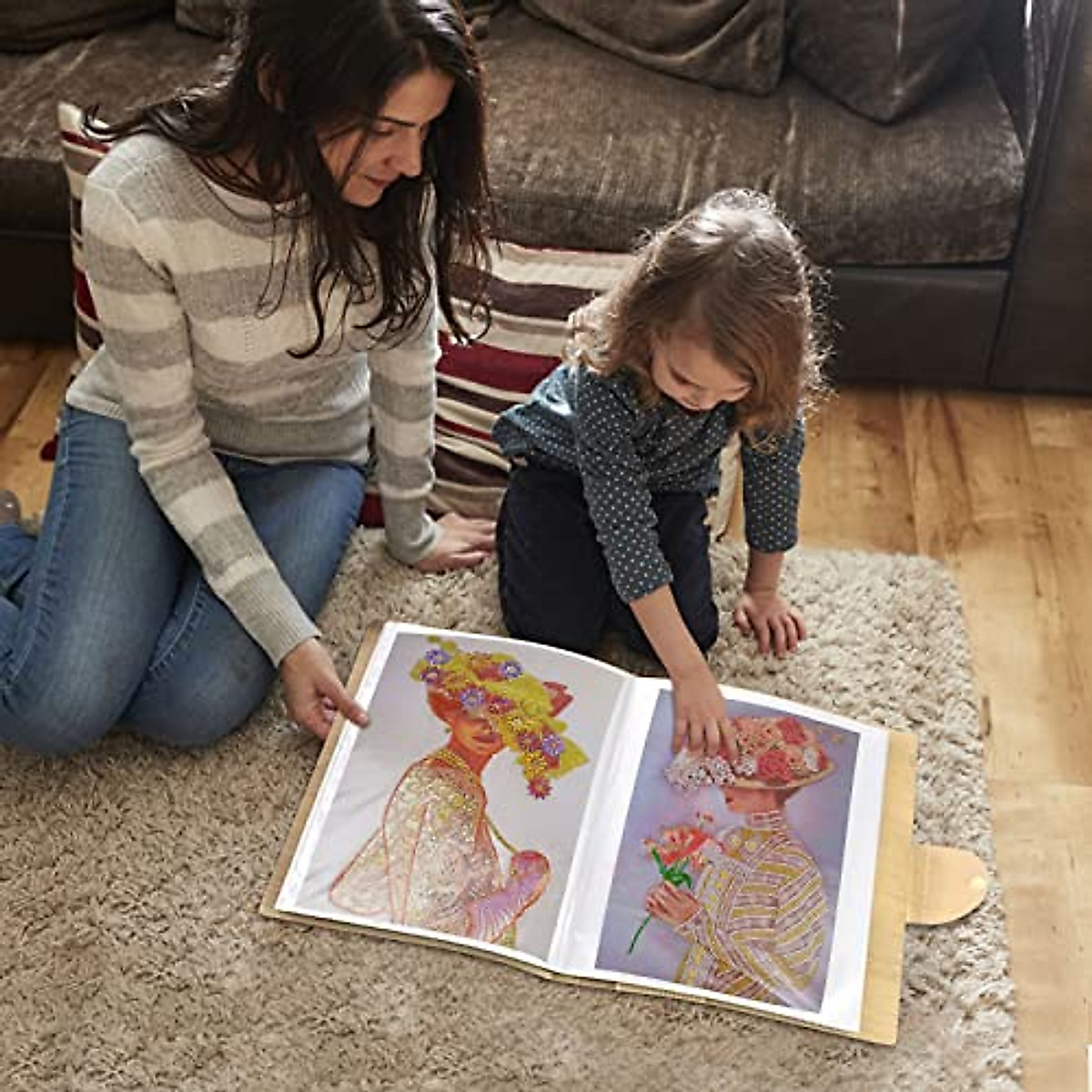 Diamond Painting Book Storage Folder, A4 Art Portfolio Painting Storage Presentation Book Protectors for Painting Drawing Test Paper (30 Pags, PK)