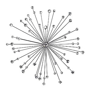 Deco 79 Metal Starburst Wall Decor with Crystal Embellishments, 30" x 3" x 30", Silver