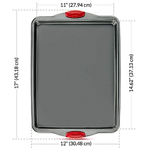 Boxiki Kitchen Non-Stick Baking & Cookie Sheet Pan Non-Toxic 11x14 Inch Rimmed Carbon Steel Baking Sheet. Dent, Warp and Rust Resistant. Heavy Gauge Steel Oven Baking Sheet. 1 Tray.