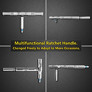 KBCSUN 24pcs Ratcheting Screwdriver Set, Multi Bit Magnetic Screwdriver Set, Mini Repair Tool Kit with Detachable T Ratchet Handle for Eyeglasses PC Electronics