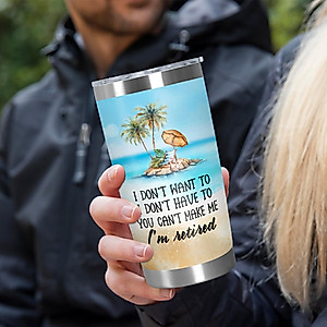 TEEZWONDER Retirement Gifts for Men Women - Stainless Steel Insulated Coffee Tumbler With Lid 20 Oz - Farewell Goodbye Thank You Retirement Gift for Coworkers Boss Friends