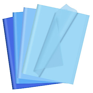 Tissue Paper for Gift Bgas- 200 Sheets 4 Blue Colors, Gift Wrapping Craft Papers Bulk for DIY Artworks Flower Halloween Christmas Decoration, 10 x 14 Inches