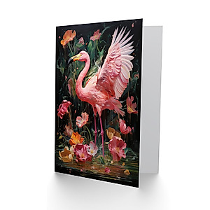 Artery8 Fun Freedom Fantastic Flamboyant Flamingo Feathers for Wife Her Mum Sister Daughter Mom Gran Nan Birthday Thank You Mothers Day Blank Art Greeting Card