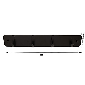 FantasHome Traditional Wall Mounted Hook Rack with 4 Hooks – Black