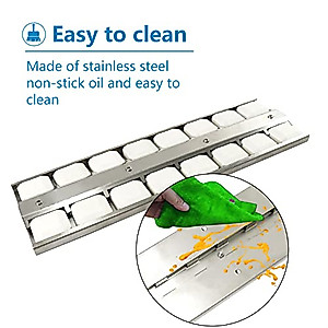 Plowo Grill Briquette Tray & Ceramic Briquettes Set for Viking Gas Grill Models, Stainless Steel Heat Plate, 18" x 5 1/2", Replaces Parts 032370-000