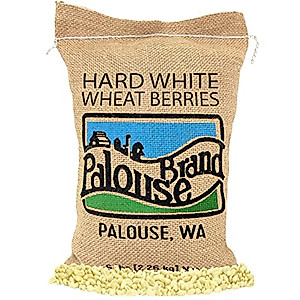 Non-GMO Project Verified Hard White Wheat Berries | 5 LB Burlap Bag | 100% Non-Irradiated | Kosher Parve | USA Grown | Field Traced