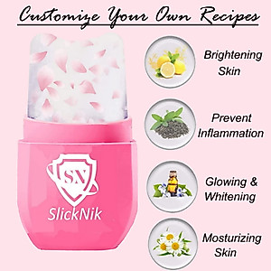 Ice Roller for Face & Eye Puffiness Relief - Enhance Your Natural Glow with Face Ice Roller, Ice Mold for Face with New Leak-Proof Design, Reusable Ice Face Roller-Gift for Women