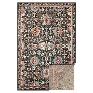 Mohawk Home 6' x 9' Non Slip Rug Pad Gripper 1/4 Thick Dual Surface Felt + Rubber Gripper - Safe for All Floors, Synthetic Fiber, Brown