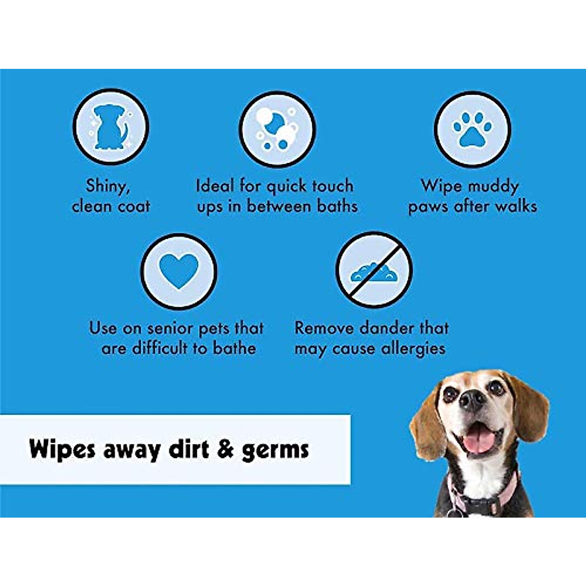Deodorizing Hypoallergenic Heavy Duty Thick Durable Pet Grooming Wipes Unscented Cleans Face, Ears, Body, Butt and Eyes – Bath Alternative, Super Convenient, Ideal for Home or Travel (Pack of 1)