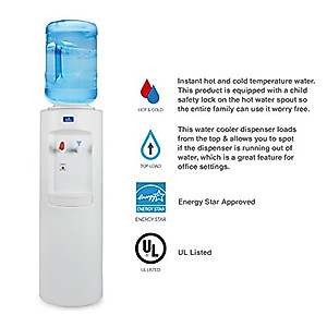 Brio CL500 Commercial Grade Hot and Cold Top Load Water Dispenser Cooler - Essential Series