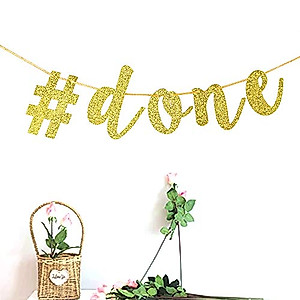 INNORU # Done Banner - Gold Glitter Congrats Grad Sign, Senior, College Graduation Party Decorations Supplies