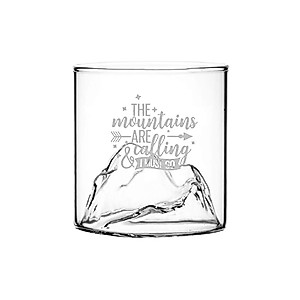 Osci-Fly Valentines Day Gifts for Dad, The Mountains Are Calling Camping Tumbler Whiskey Glass