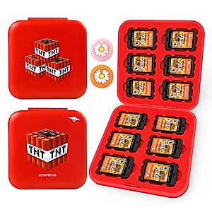 UFOPETIE 12 in 1 Games Card Case for Nintendo Switch Game Card Storage,Compatible with with Nintendo Switch Case Minecraft Theme,Game Case for Minecraft Cards,for Switch Accessories(Thumb Grip 2PCS)