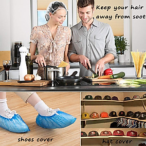 50PS Disposable Shower Caps, Plastic Clear Shower Caps, lengthening and thickening Hair Caps for Hair dyeing assistance, Hotel and Hair Salon, Home Use, Portable Travel (Size 20.5"/52cm）