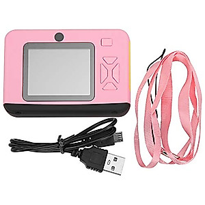 Children Camera, Kids Digital Dual Camera with 2.0in IPS Screen Selfies Childrens Camera Toy Support Front and Rear Dual Camera, Built‑in Large‑Capacity Battery(Pink)