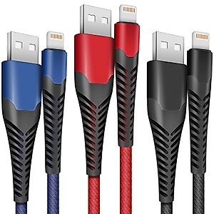 iPhone Charger Cable, Lightning Cable 3PACK 10FT Nylon Braided Fast iPhone Charging Cord Compatible with iPhone 11 Pro Max XS XR X 8 7 6 Plus 5, iPad Pro iPod Airpods and More